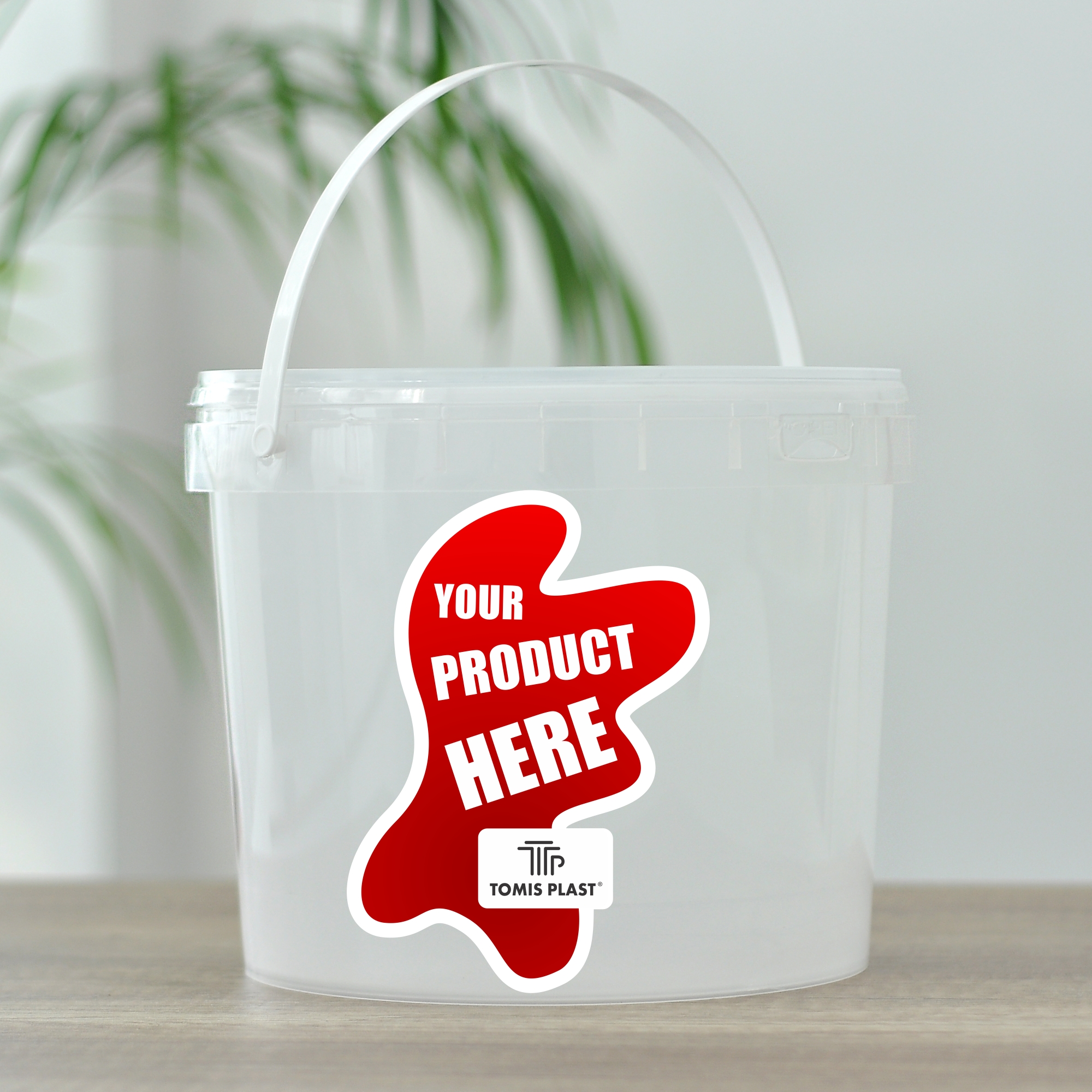 TRANSPARENT ROUND BUCKET 5KG WITH SEALABLE LID – CODE G502-1 – TOMIS PLAST